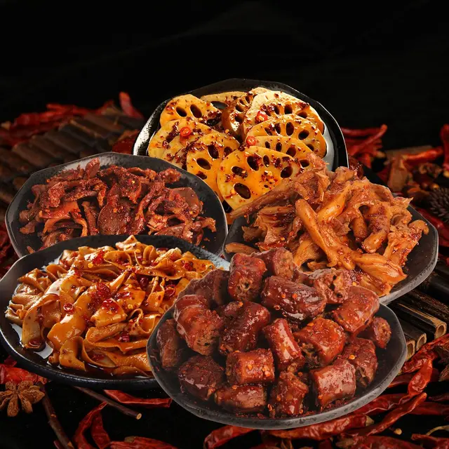 Sichuan Braised Rabbit Head, numb and spicy, with a bright red color ...